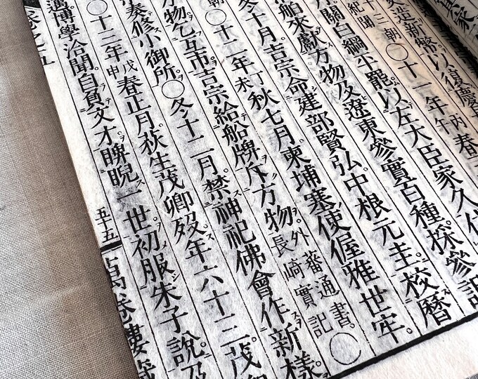1950s Japanese Ephemera Parchment 3 Folded 6 Kanji Writing Pages and ...