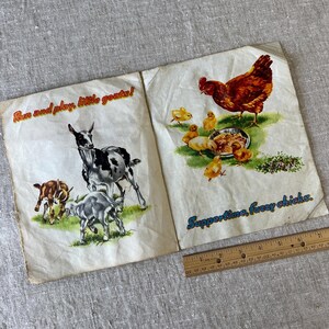 1955 Cloth Book - Children's Farm Animal Counting With Colorful ...