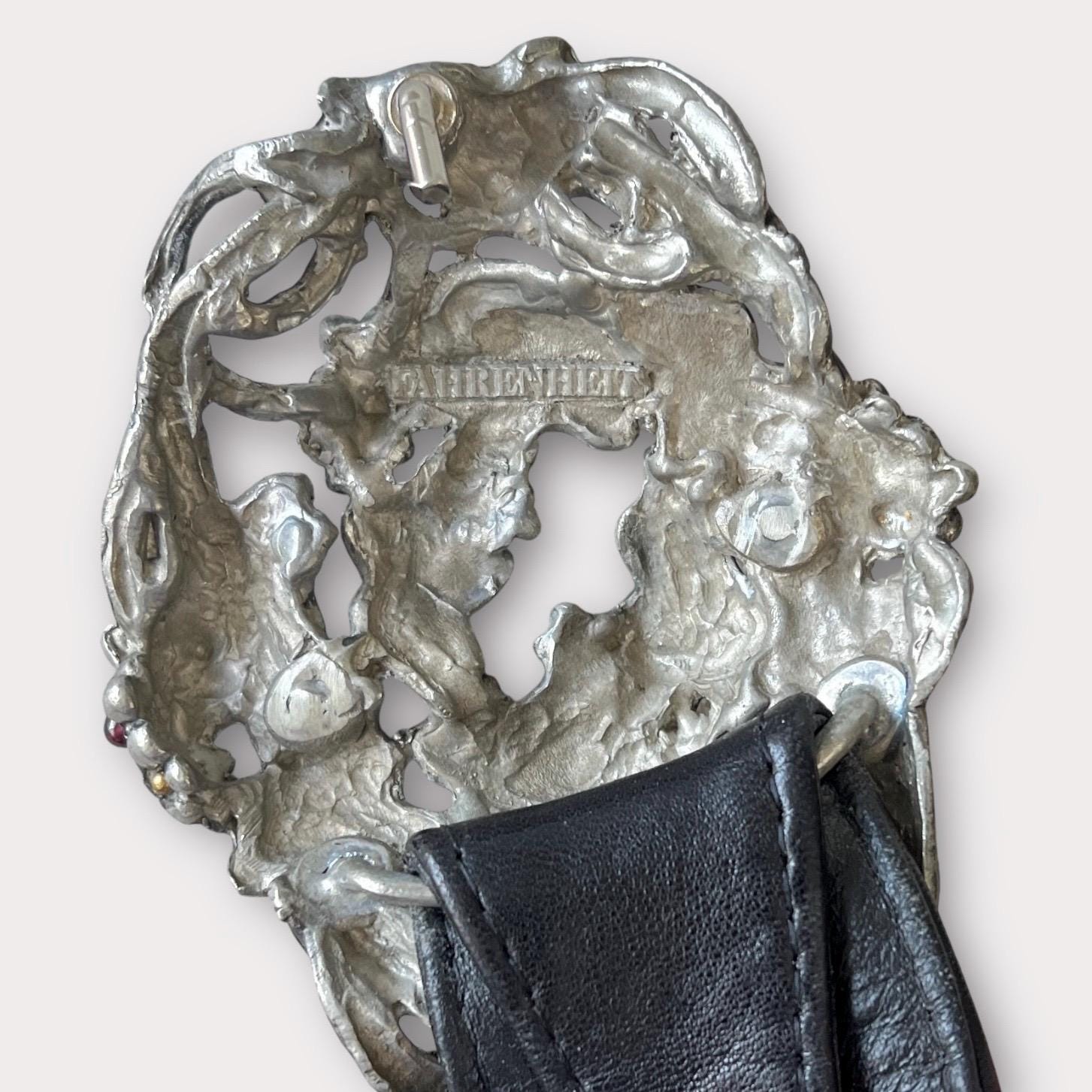 1980s Statement Belt - Pewter & Garnet Buckle Grape Clusters by ...