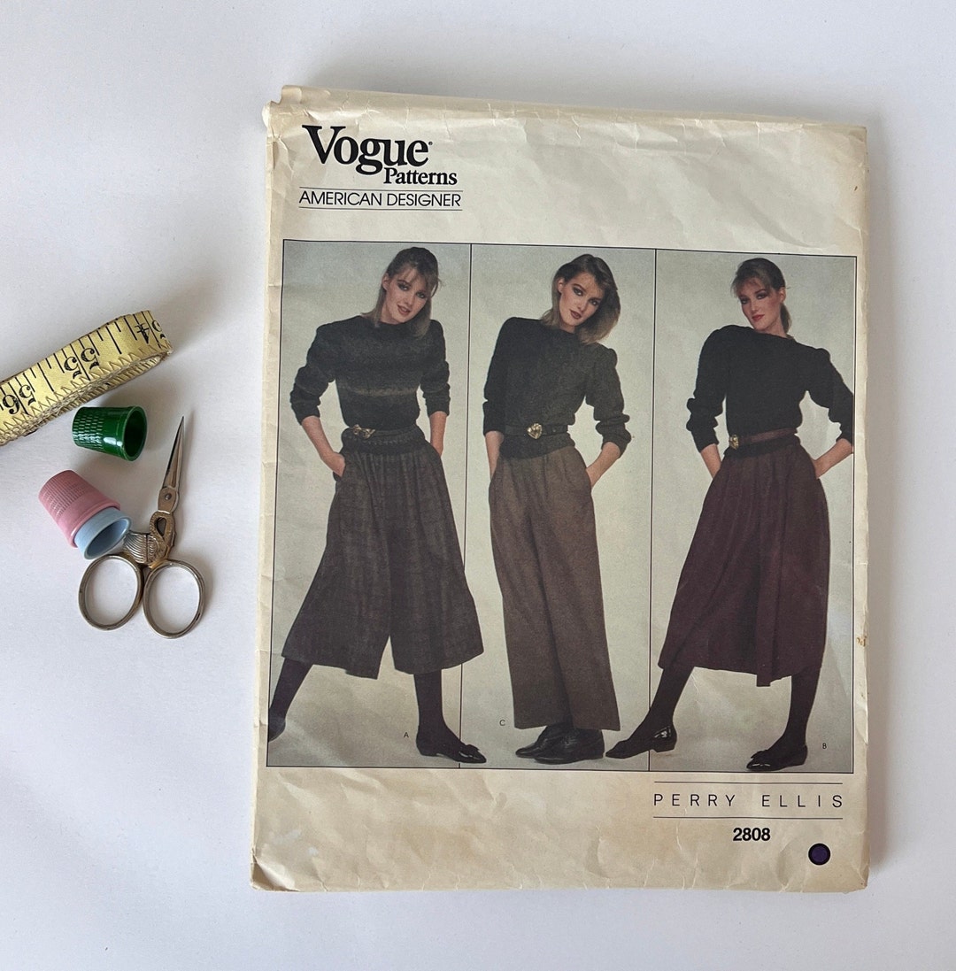 1980s Uncut Vogue American Designer Perry Ellis Pattern 2808 Pants ...