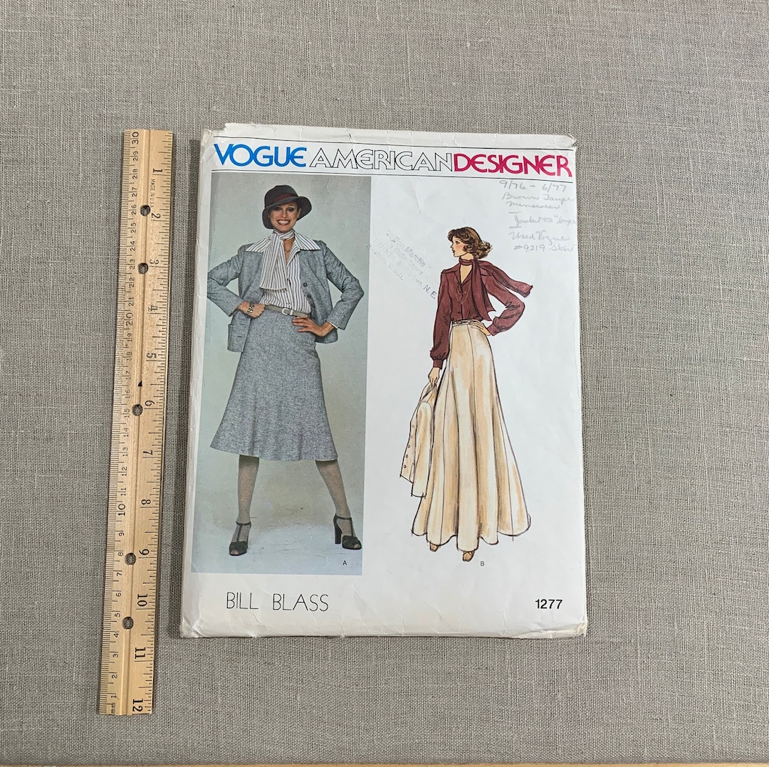 1970s Bill Blass Vogue Pattern 1277: Jacket, Blouse & Maxi Skirt (size ...