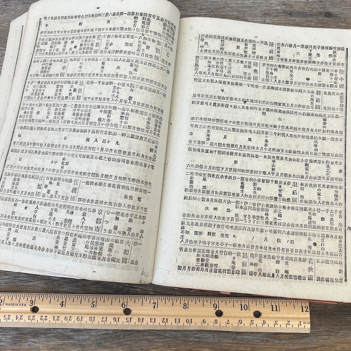 Tiny Japanese Writing, Vintage Woodblock Print Book Pages Bundle 8 (16 ...