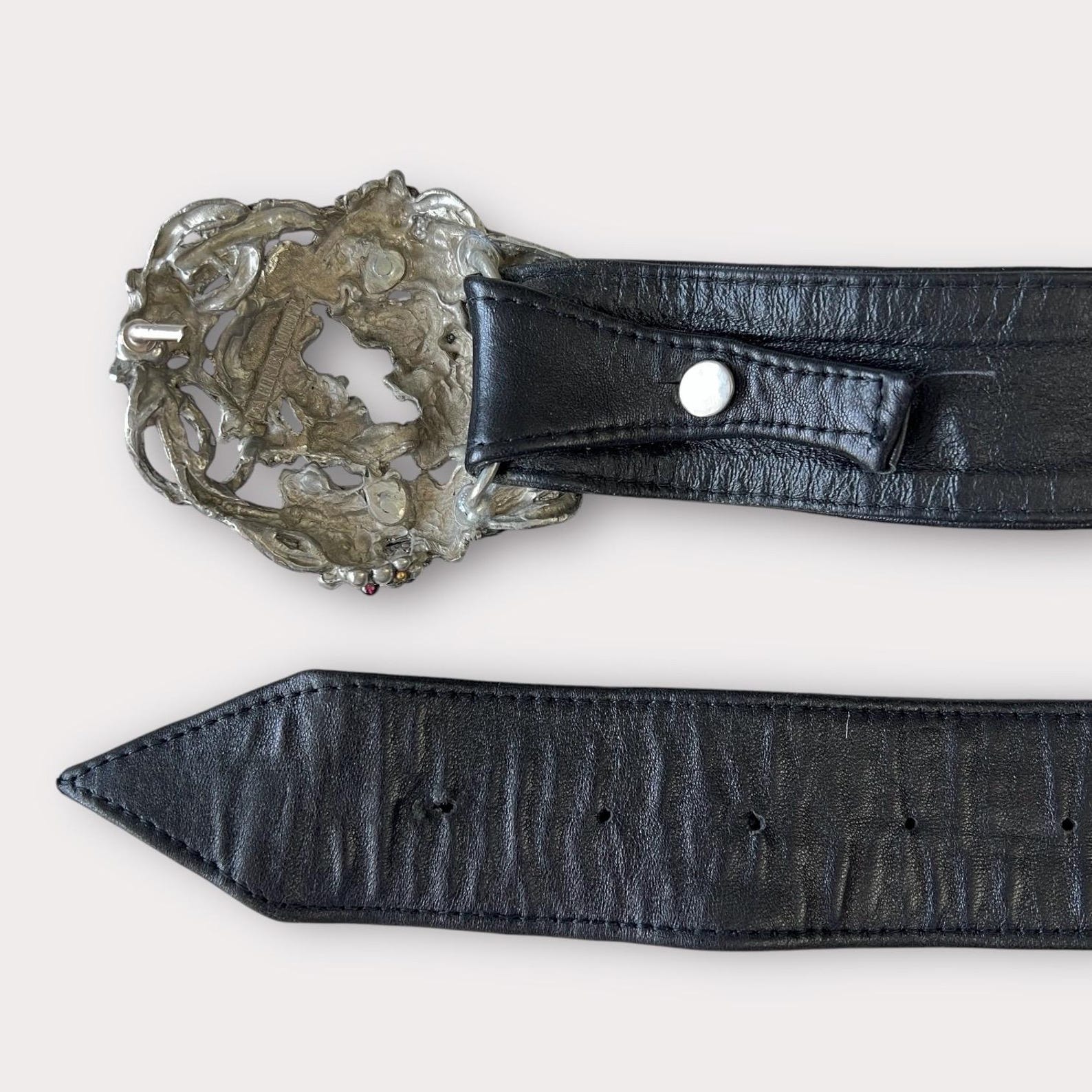 1980s Statement Belt - Pewter & Garnet Buckle Grape Clusters by ...