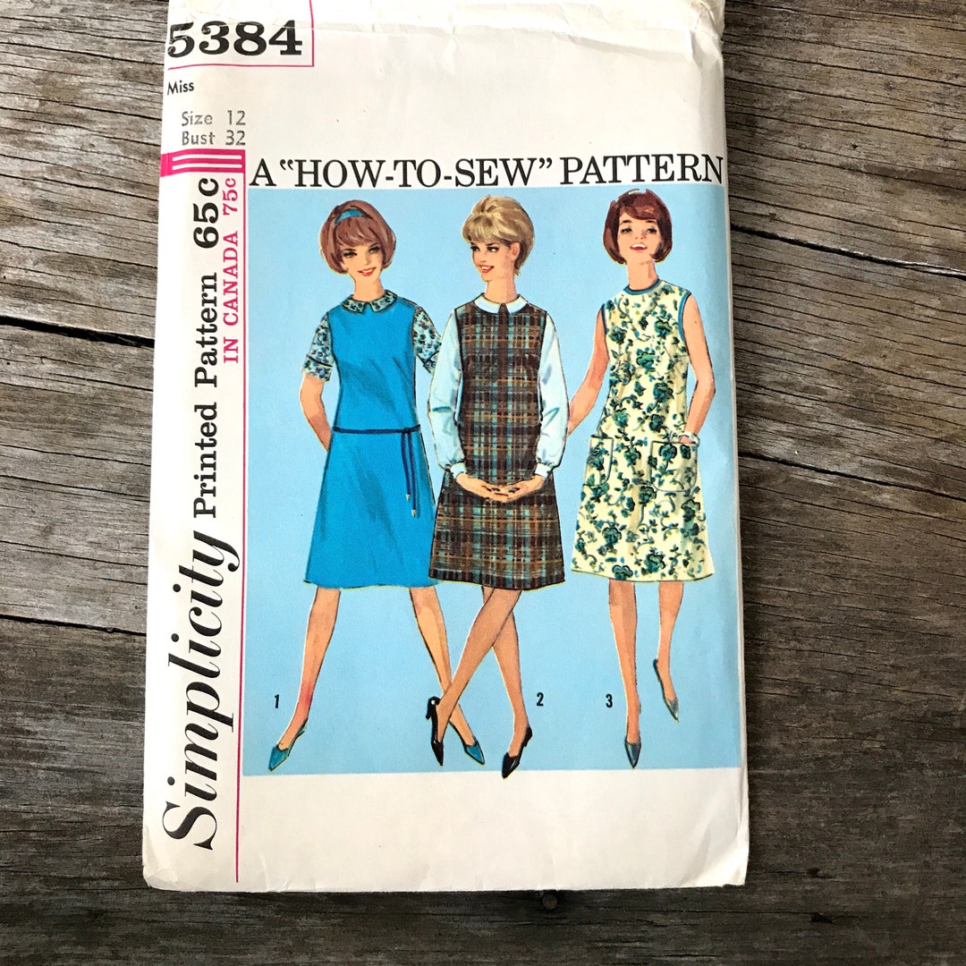 1960s Simplicity Pattern 5384a Sleeveless Dress and Blouse, A How to ...
