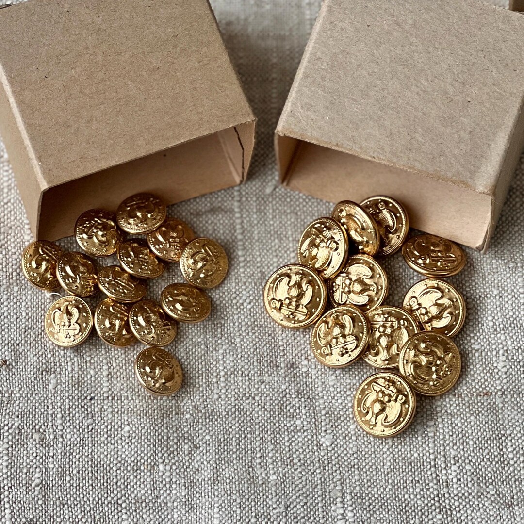 1960s Buttons, 2 Sizes Your Choice, Deadstock Shank Button Sets 19mm ...