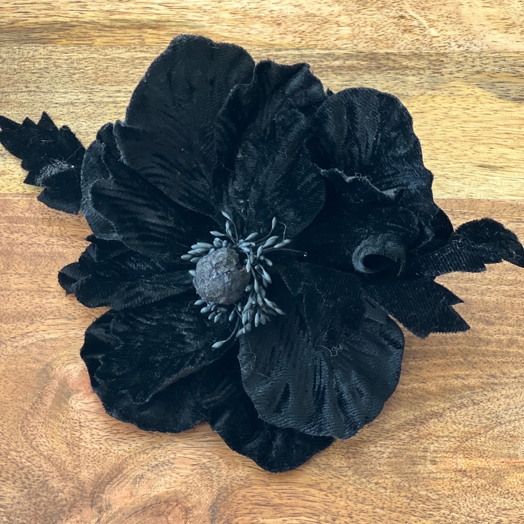 1920s Millinery Velvet Poppy Flower Blossom Black Cotton 5985 - Etsy