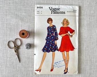 1970s Uncut Vogue Pattern 9033 Maxi Dress, Shirt Dress in Size 12 1/2 ...