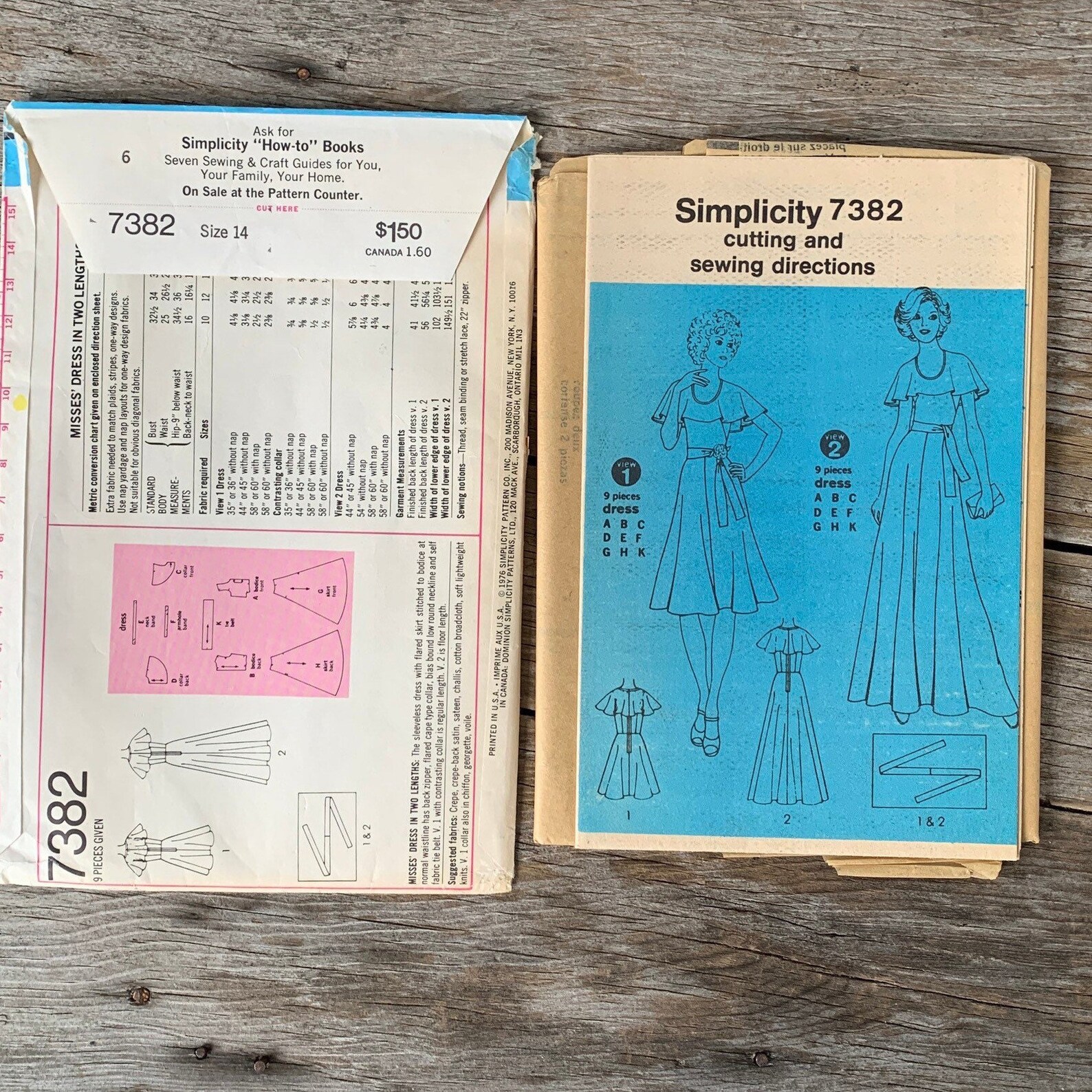 Vintage 1970s Uncut Simplicity Pattern 7382 - Flutter Sleeve Maxi Dress ...