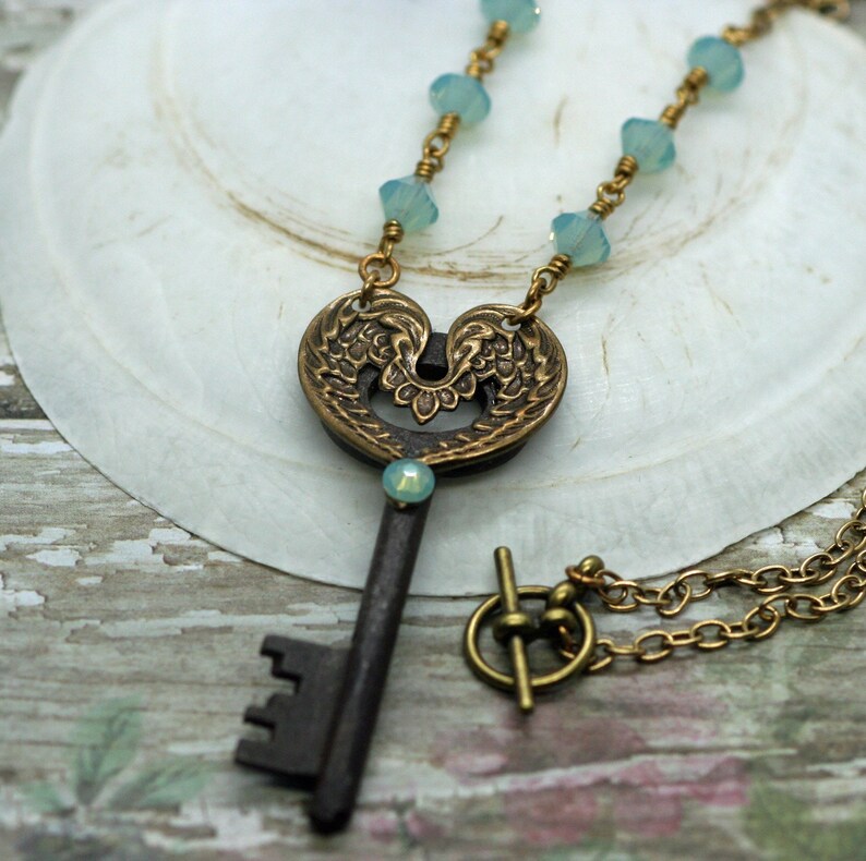 Skeleton Key and Angel Wings Key to My Heart Valentine's - Etsy