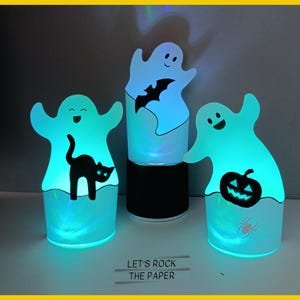 DIY Halloween Ghost Paper Lanterns: Printable Shadow Art Templates (PDF ...