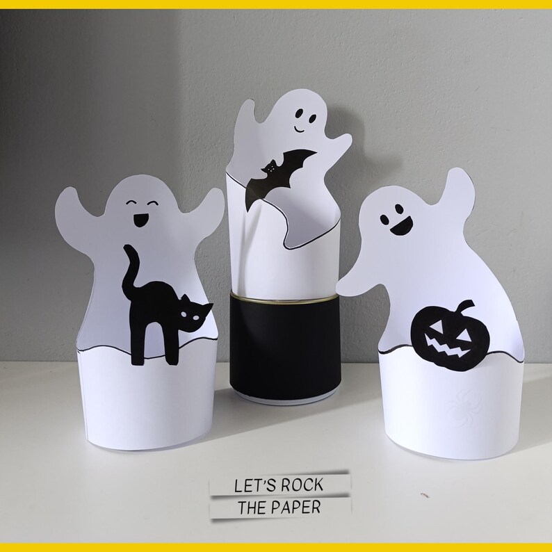 DIY Halloween Ghost Paper Lanterns: Printable Shadow Art Templates (PDF ...