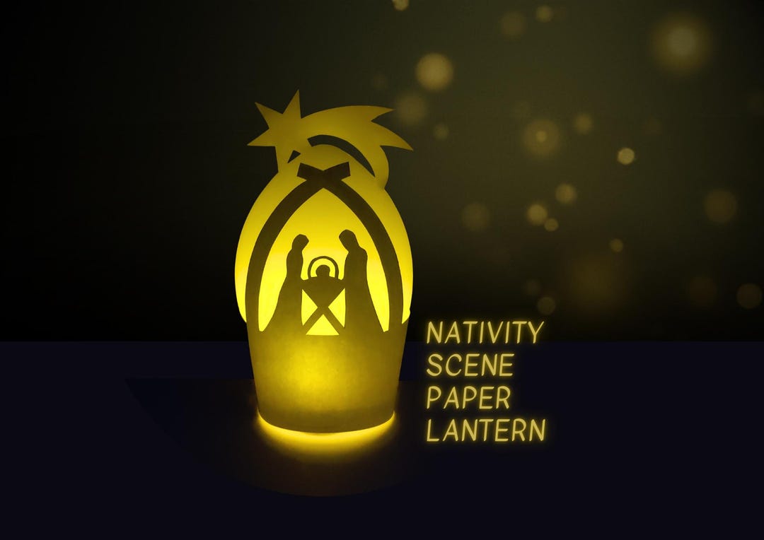 Nativity Scene Paper Lantern – DIY Christmas Light Decoration ...