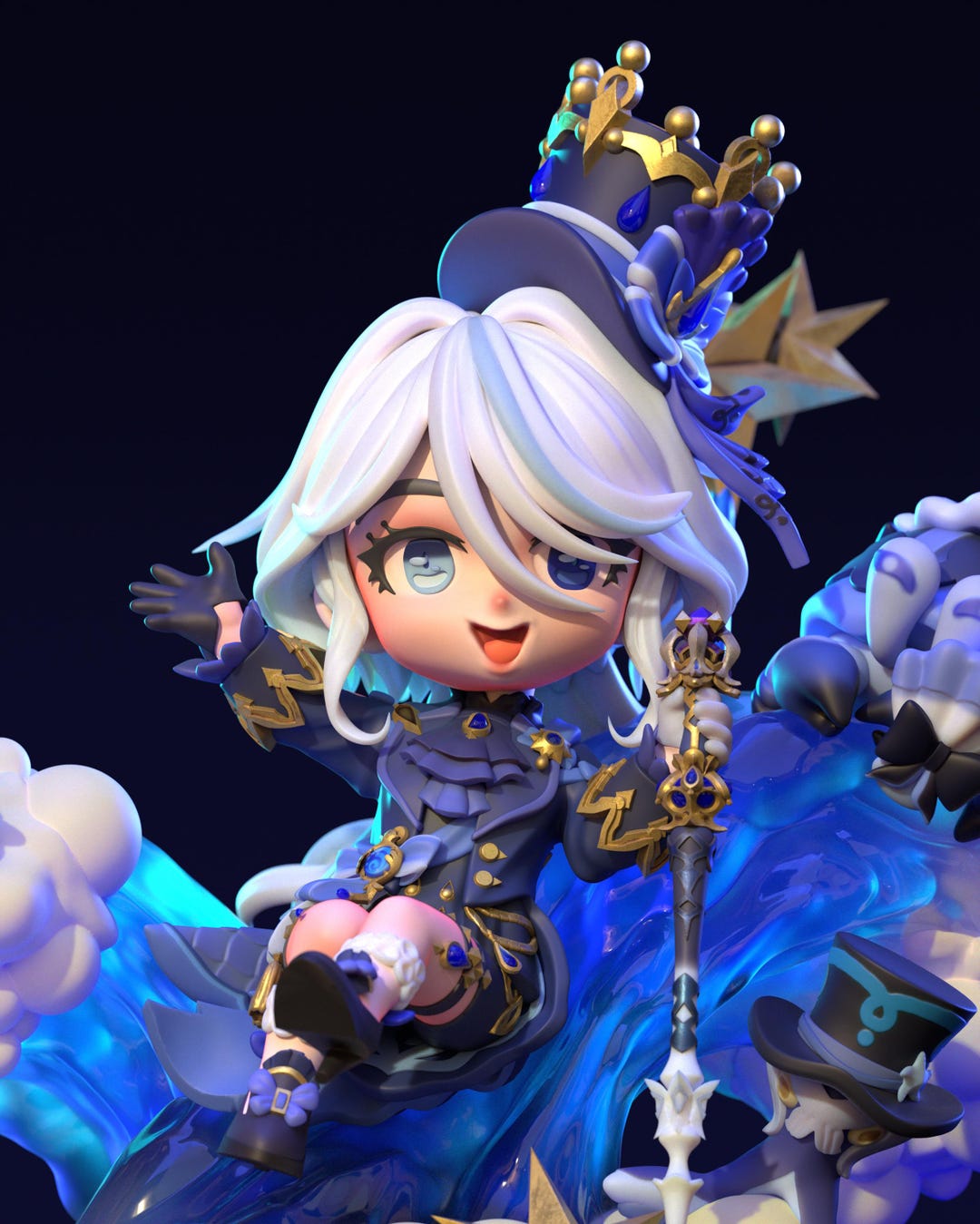Starry Crown Enchantress – Chibi Magic STL Figure Furina - Etsy