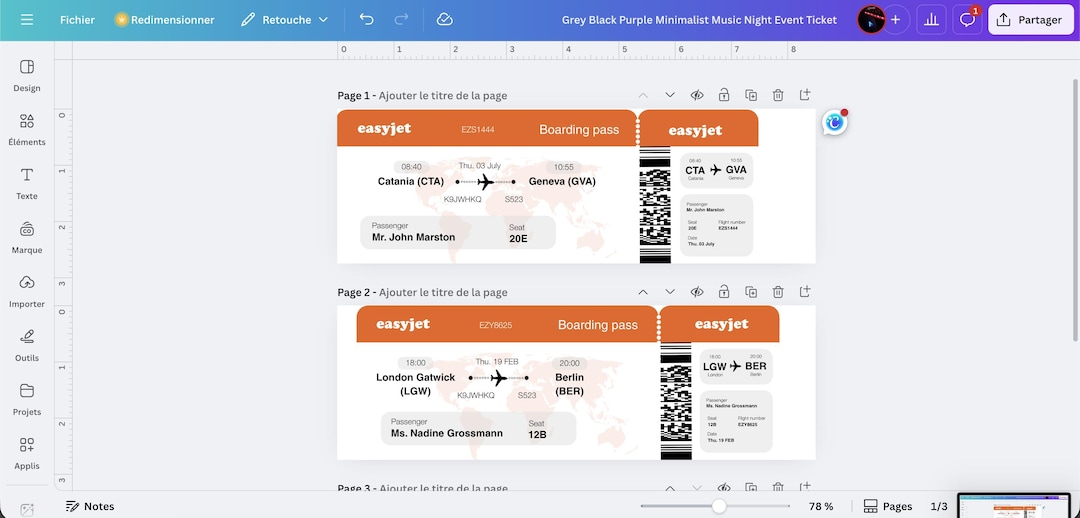 Custom Boarding Pass Gift – Canva Editable Plane Ticket Surprise ...