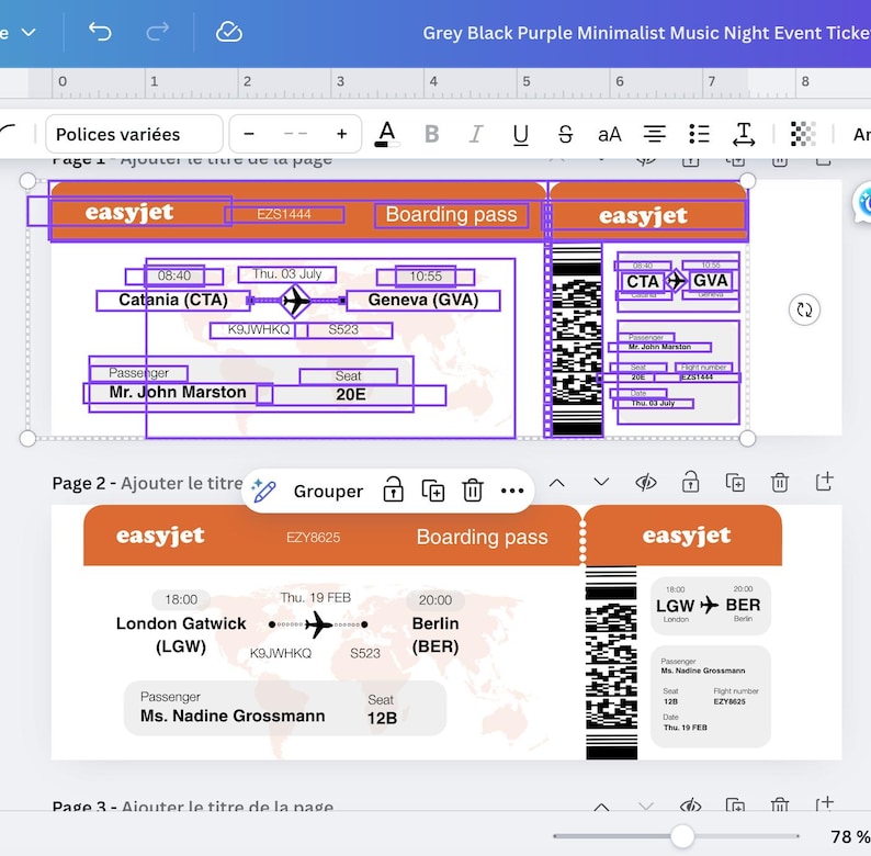 Custom Boarding Pass Gift – Canva Editable Plane Ticket Surprise ...