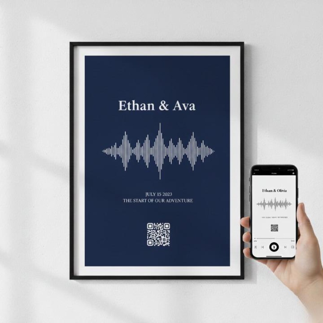 Voice Memo Sound Wave Poster Custom Song Print Personal Valentines Day ...