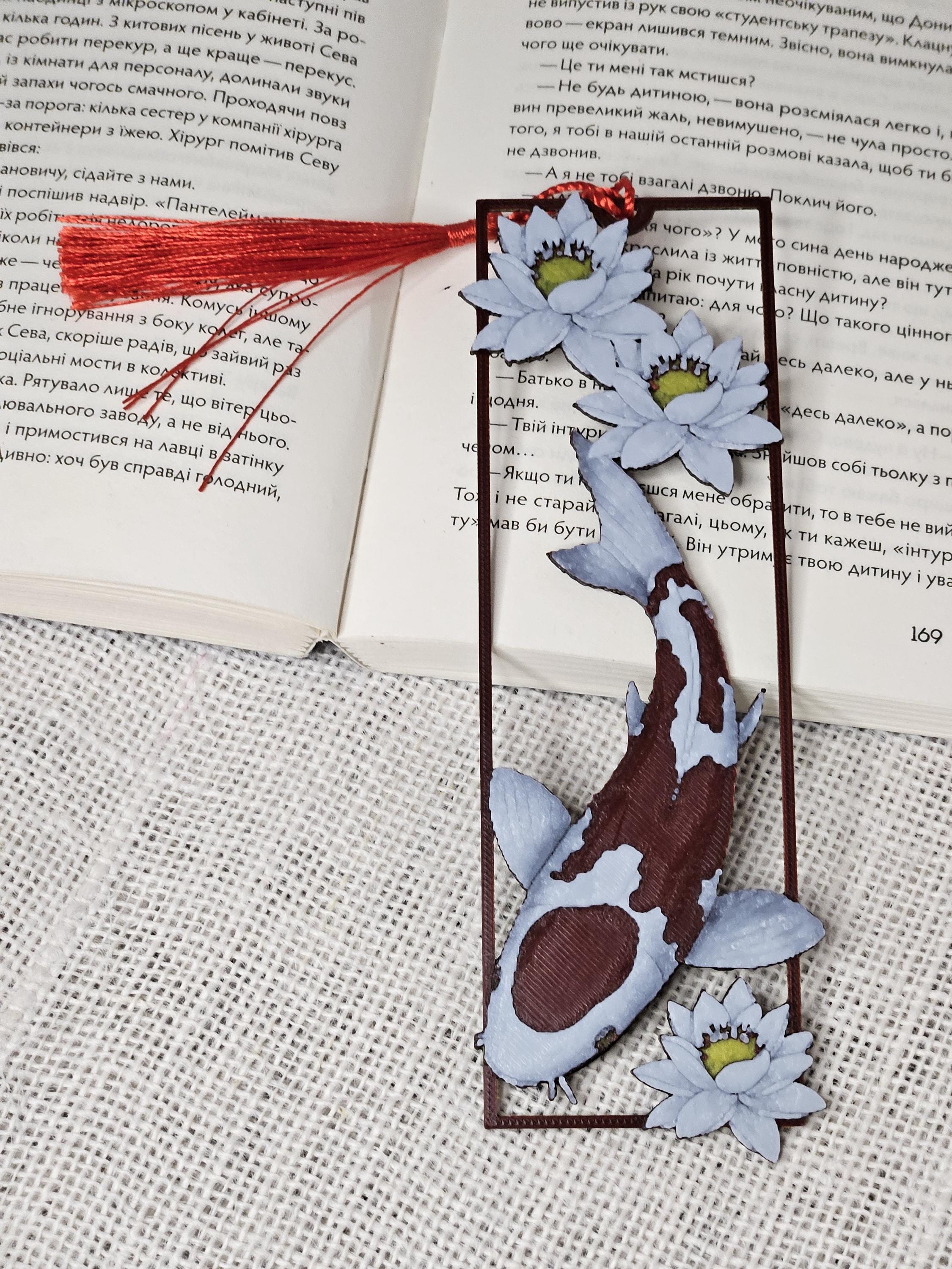 3D Koi Fish Bookmark: Lotus Flower Zen Design - Etsy