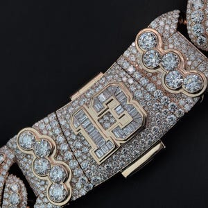 26MM Lab Grown Diamond Cuban Link Chain | Sterling Silver Bezel Set - Etsy