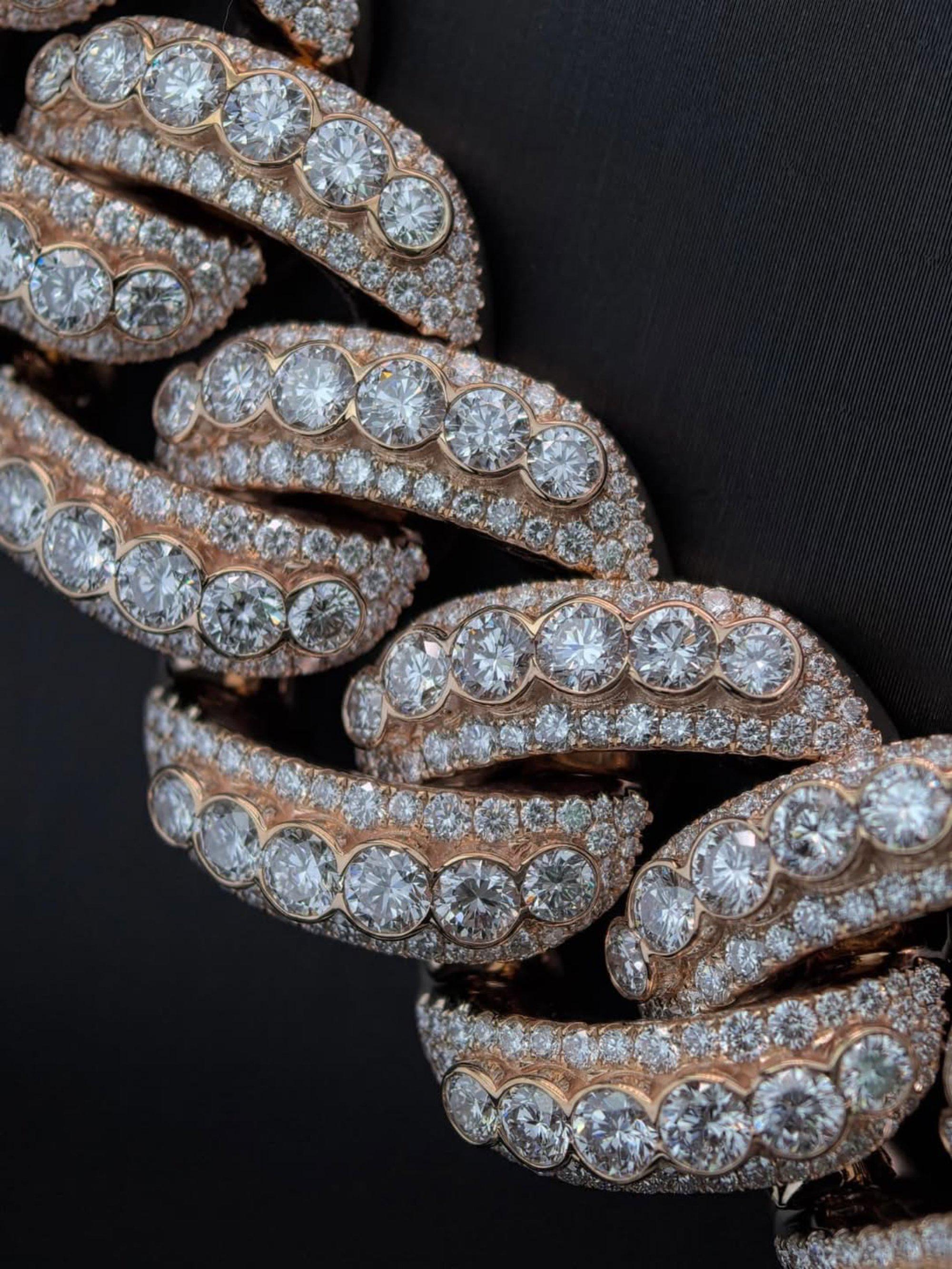26MM Lab Grown Diamond Cuban Link Chain | Sterling Silver Bezel Set - Etsy