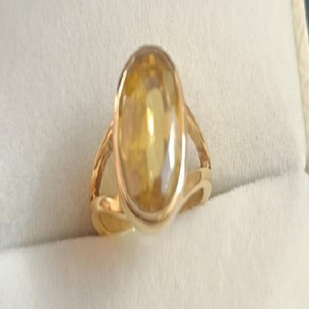 Natural Certified Yellow Sapphire (pukhraj) Panchdhatu Ring ...