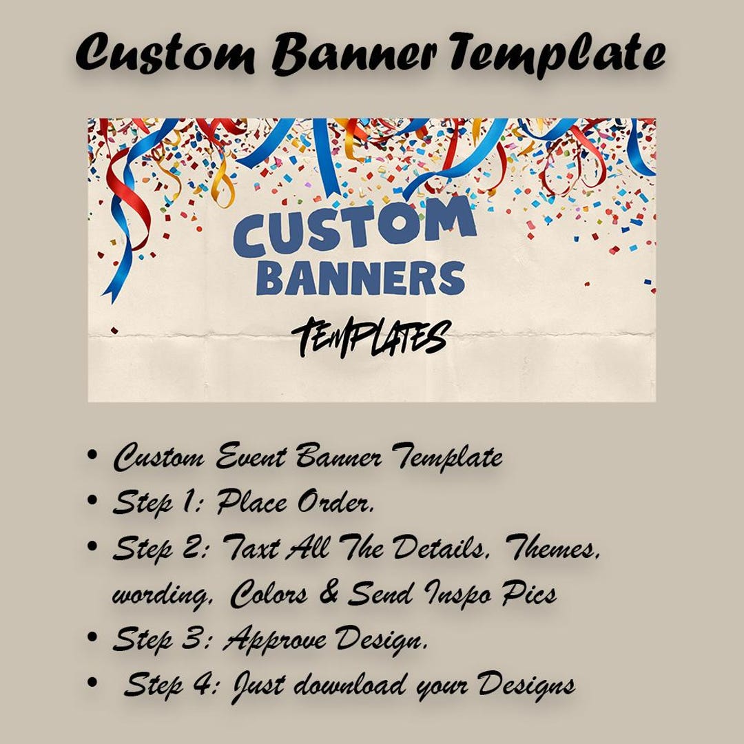 Custom Banner Template | Personalized Event Design (digital Download ...