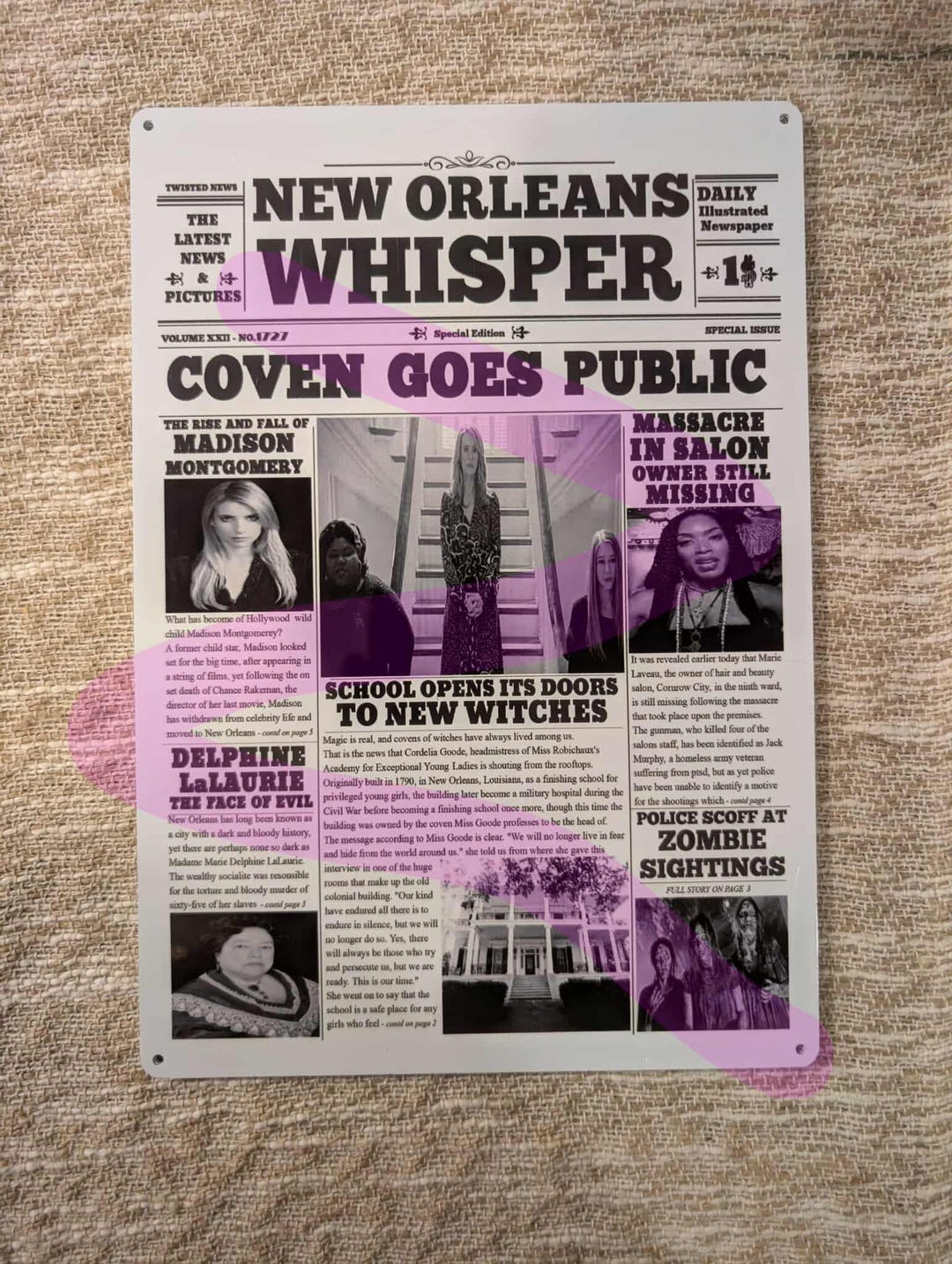 AHS COVEN Newspaper Aluminium Movie Poster - Etsy