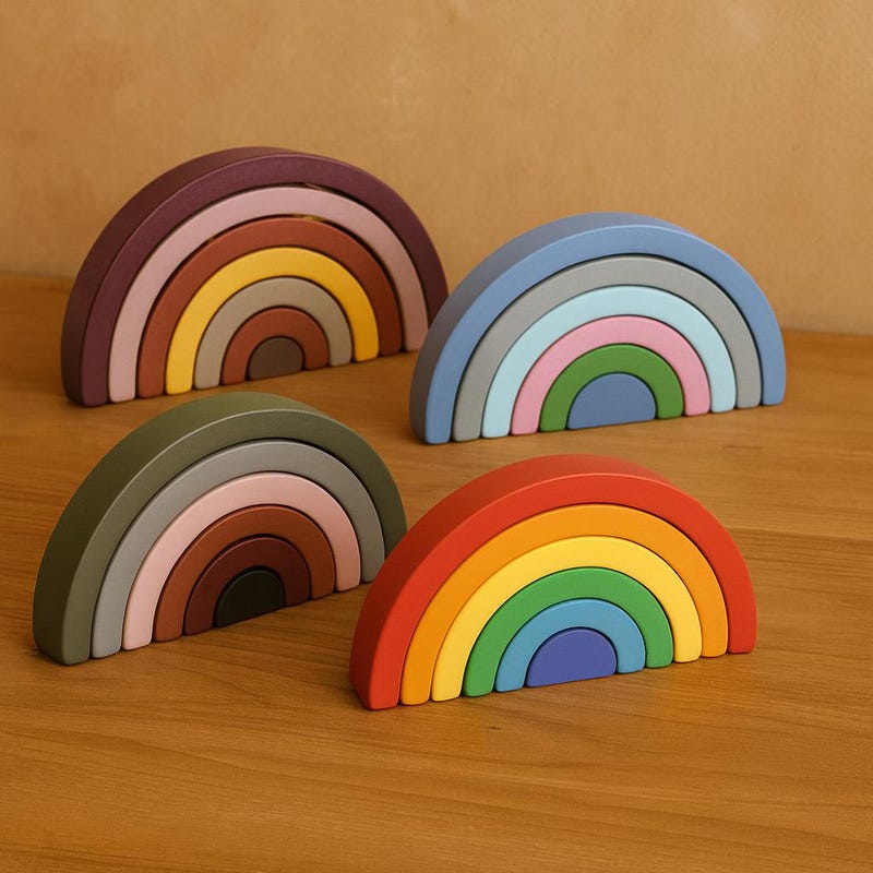 Wooden Rainbow Stacker - Etsy