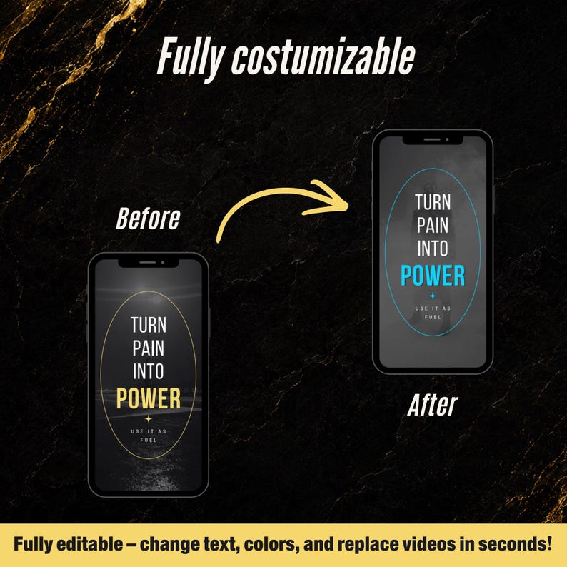 Faceless Motivational Reel Templates for Coaches on Canva | 50 Black ...