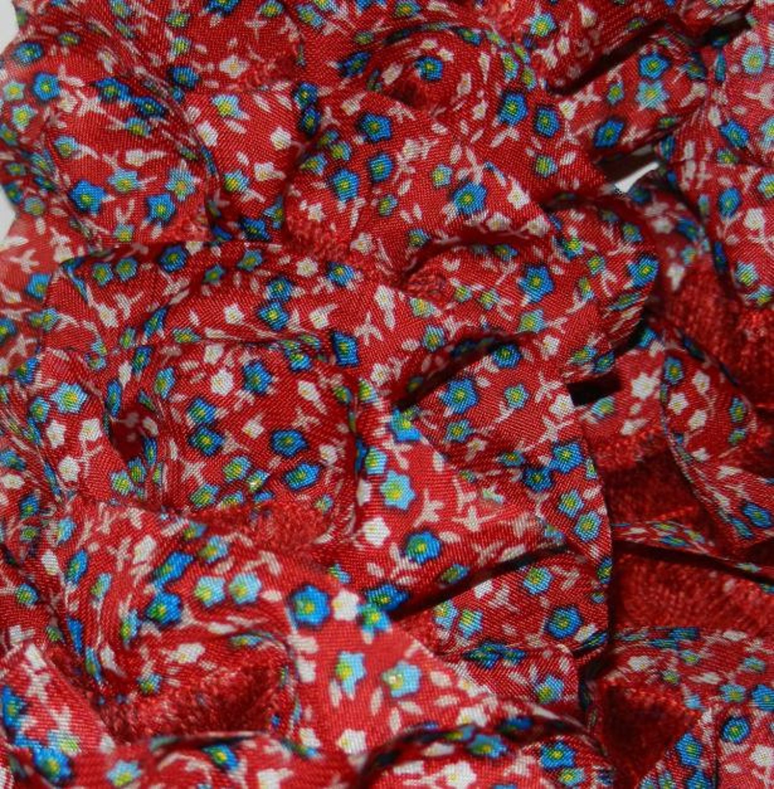100g Fabric Chiffon Ruffle Yarn Red Flowers 1011 Beautiful - Etsy
