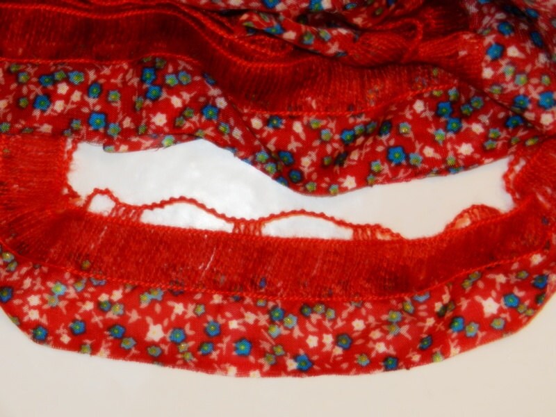 100g Fabric Chiffon Ruffle Yarn Red Flowers 1011 Beautiful | Etsy