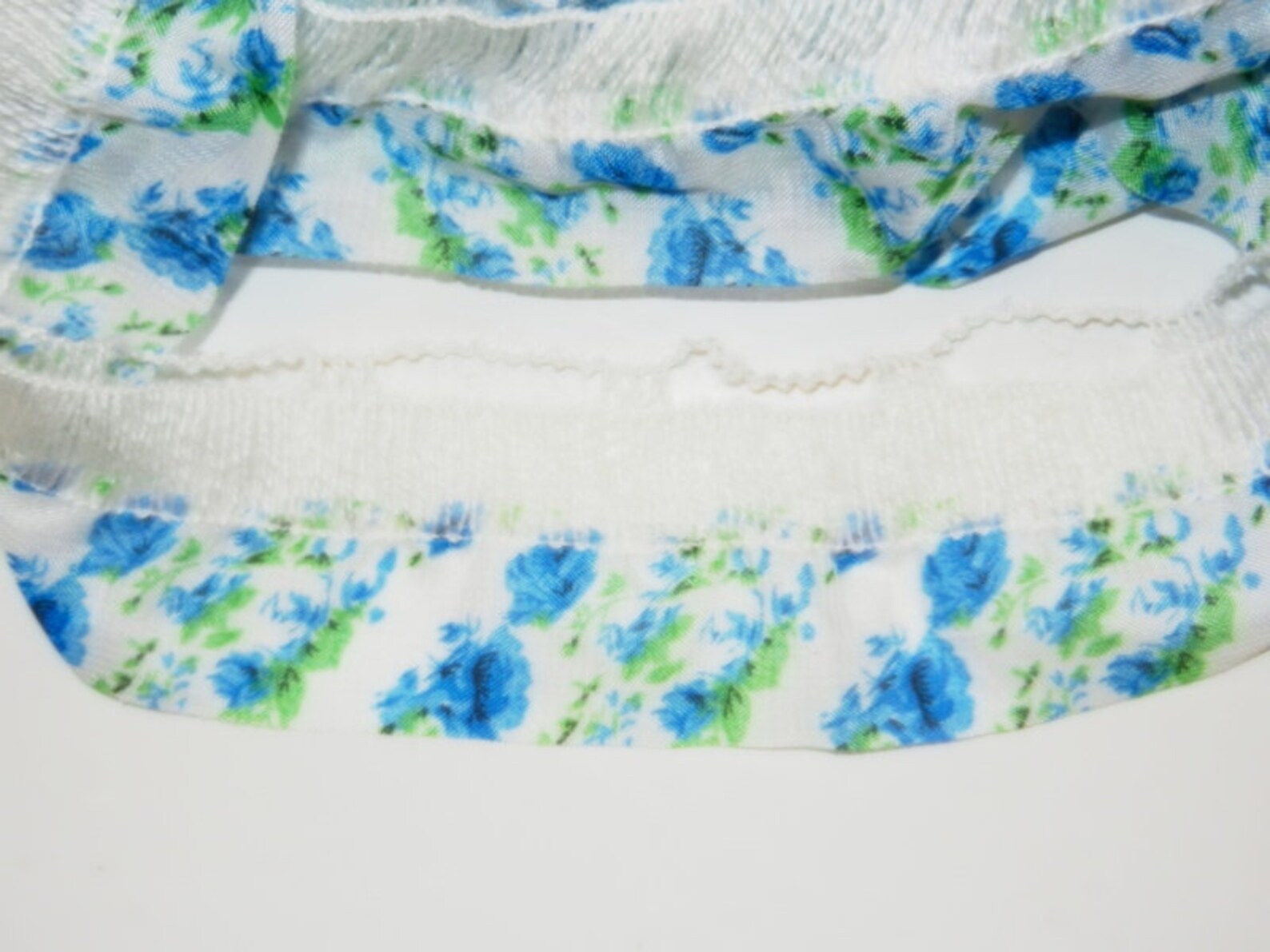Sale 100g Fabric Chiffon Ruffle Yarn White Blue Flowers 1013 - Etsy