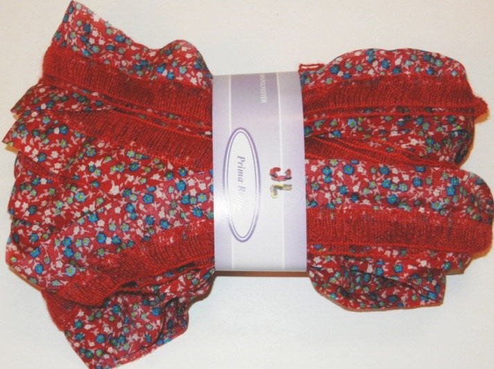 100g Fabric Chiffon Ruffle Yarn Red Flowers 1011 Beautiful | Etsy