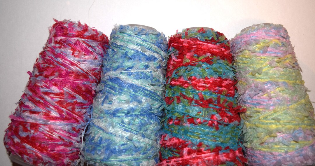 40 Yards/4 Colors Fancy Flag Yarn Pastel Mix Soft and Silky - Etsy