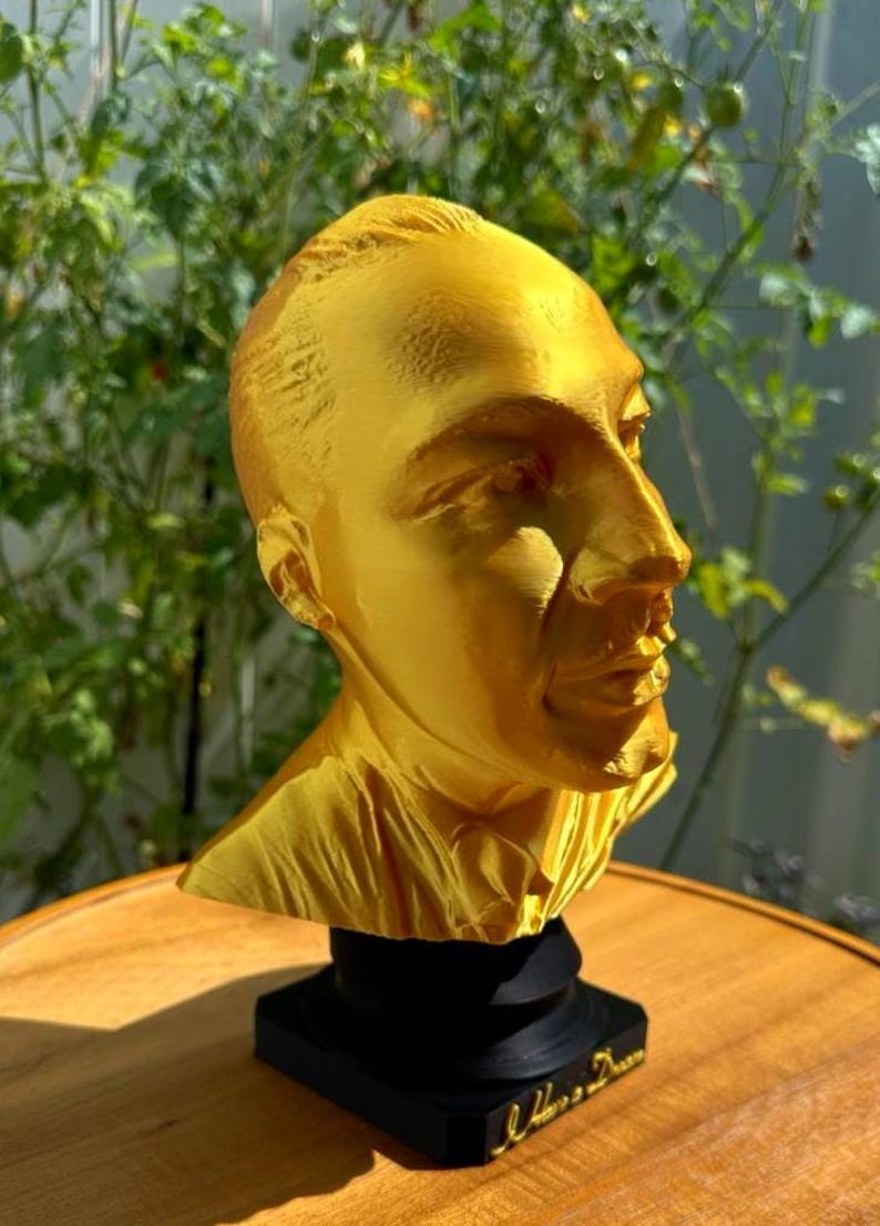 3D Printed Martin Luther King Jr Bust: "i Have a Dream" Gold Sculpture ...