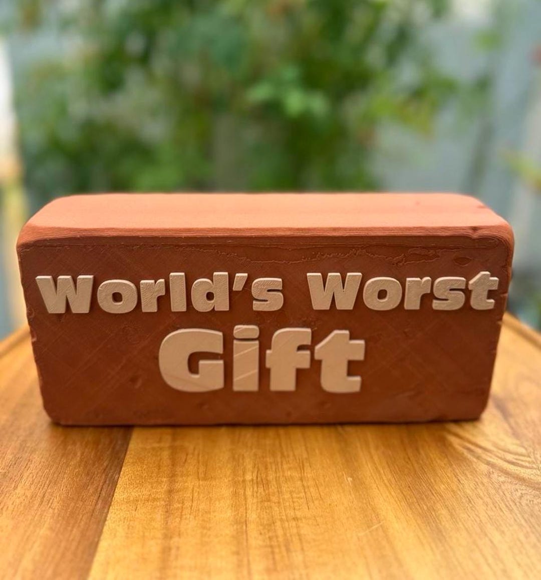 Funny Brick Gift – World’s Worst Present, 3D Printed PLA Wood Gag Gift ...