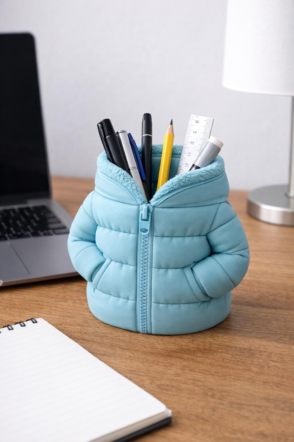 Puffer Jacket Desk Organizer | Winter Coat Pen Holder | Cute Office ...