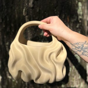 Wavy Sculptural Handbag – 3D Printed Art Purse for Women – Unique ...