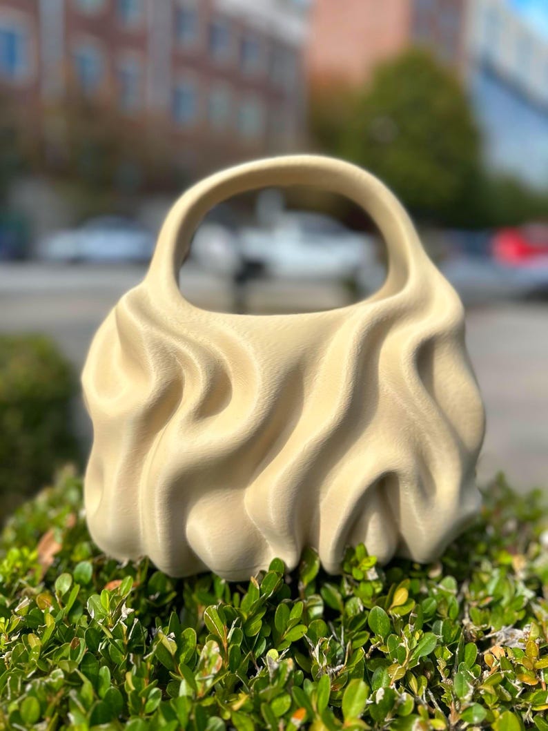 Wavy Sculptural Handbag – 3D Printed Art Purse for Women – Unique ...