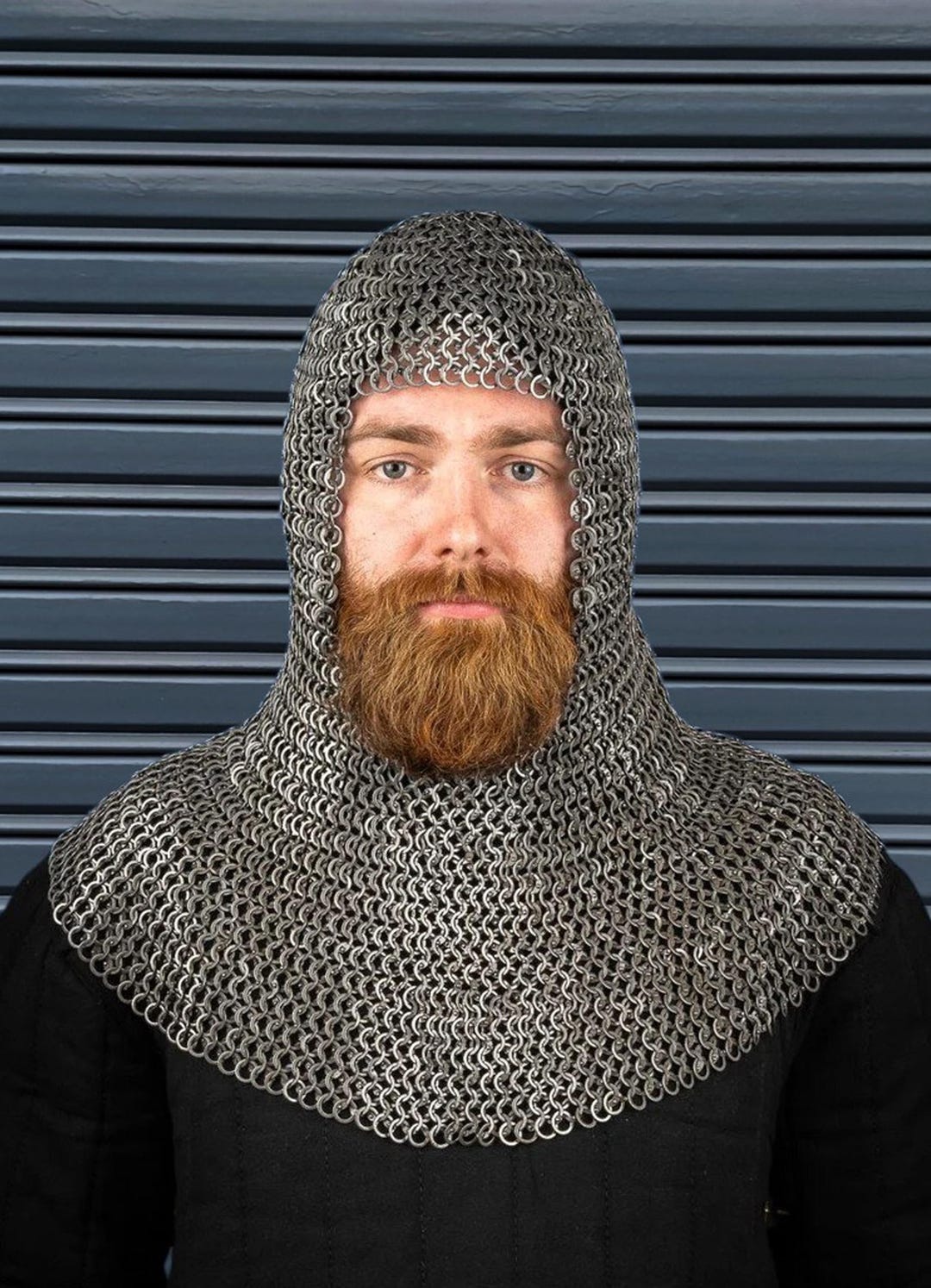 9mm Riveted Steel Chainmail Hood: Medieval Armor Coif, Oiled Finish - Etsy