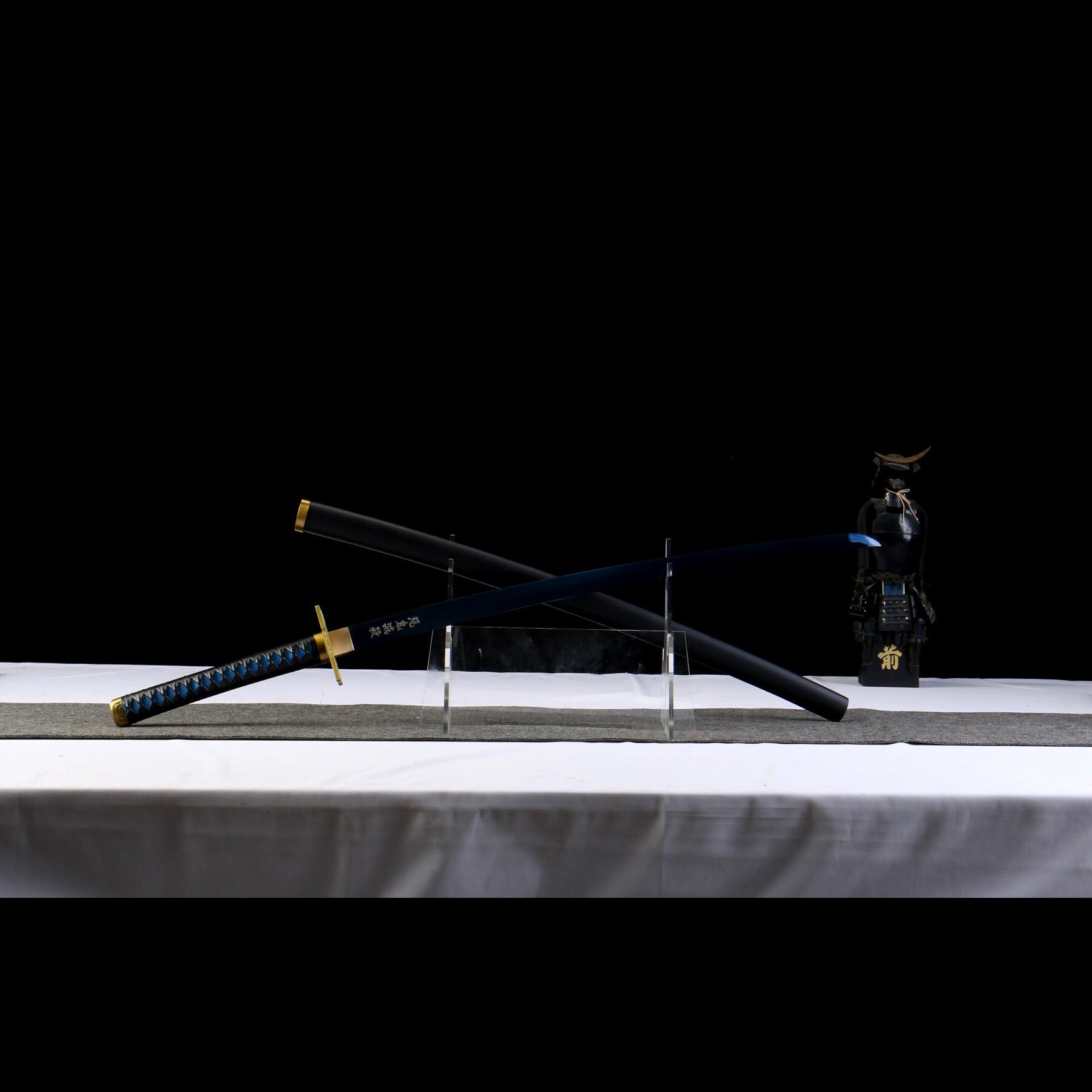 Muichiro Tokito Katana: Hand-forged Carbon Steel &blue Blade,anime ...