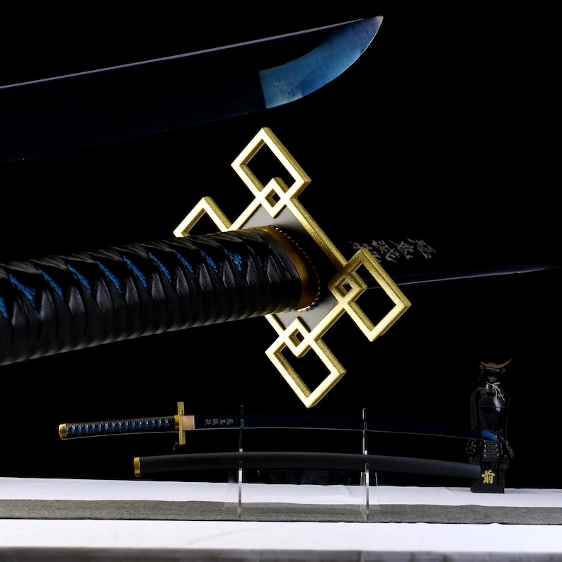 Muichiro Tokito Katana: Hand-forged Carbon Steel &blue Blade,anime ...