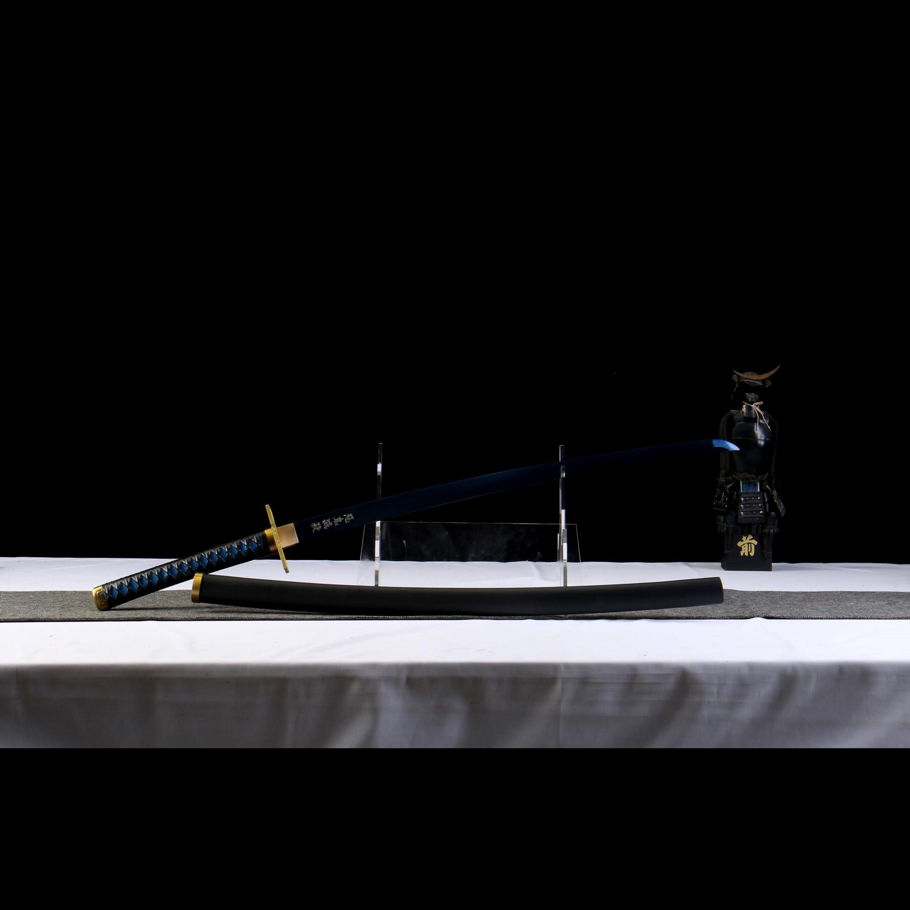 Muichiro Tokito Katana: Hand-forged Carbon Steel &blue Blade,anime ...