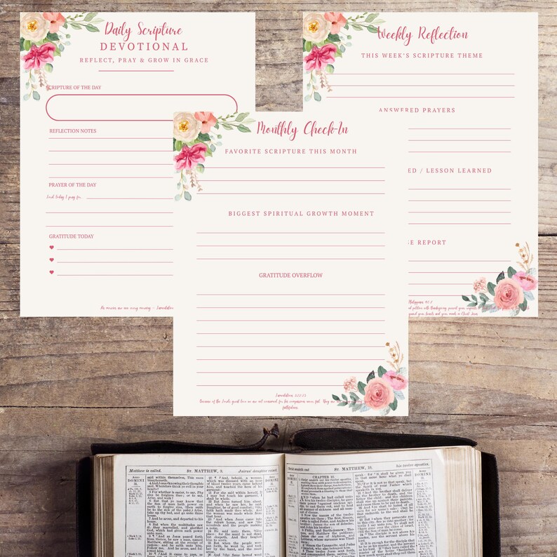 Daily Scripture Devotional Printable | Christian Planner Page PDF - Etsy