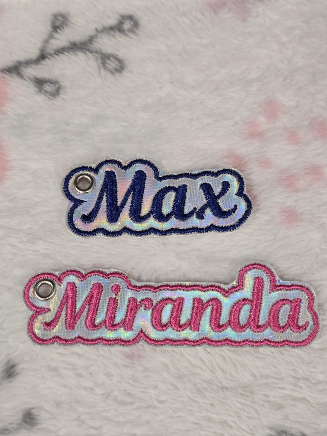 Personalized Embroidered Name Tag Keychain: Custom Cotton Bag Tag ...