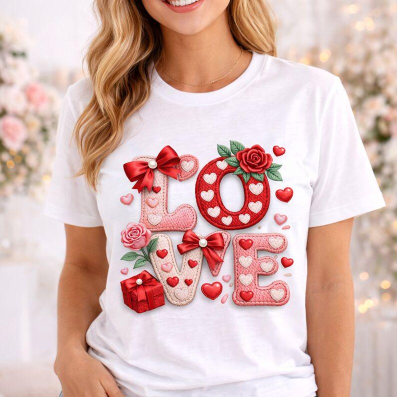 Patchwork Love Graphic Tee, Romantic Valentine Gift Shirt - Etsy UK