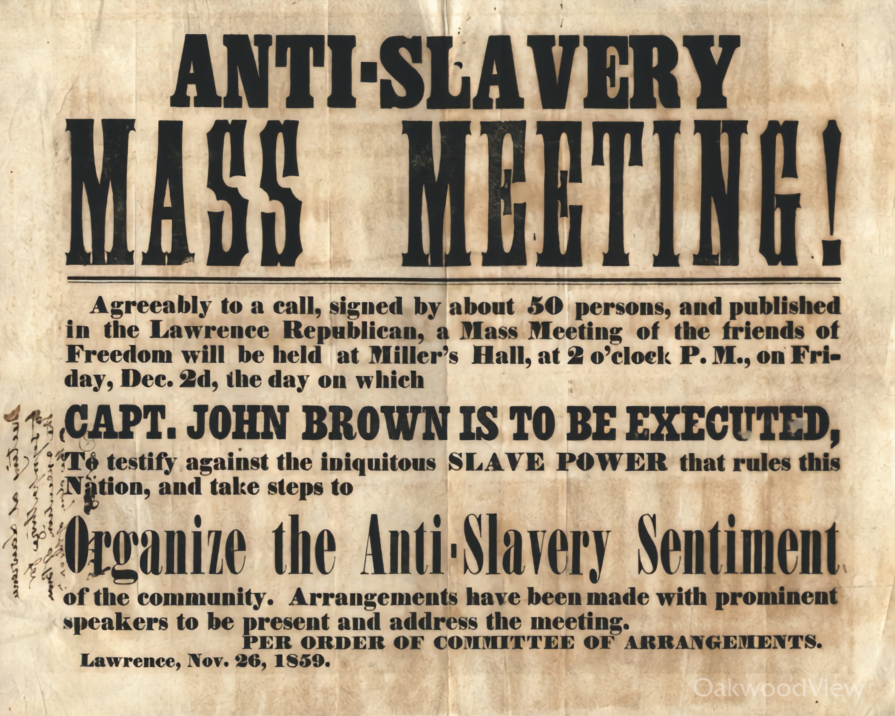 1859 Anti-Slavery Mass Meeting Poster Instant Digital | Etsy