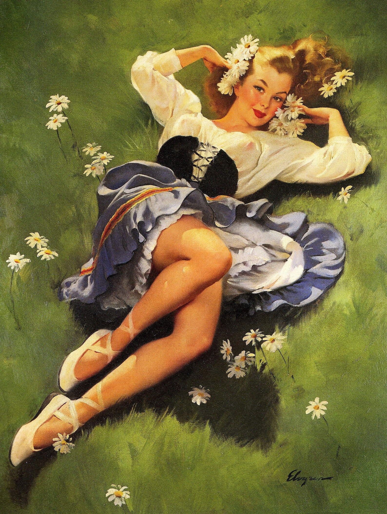 ELVGREN Lazy Days Pin-up Girl Poster Print Beautiful Blonde | Etsy