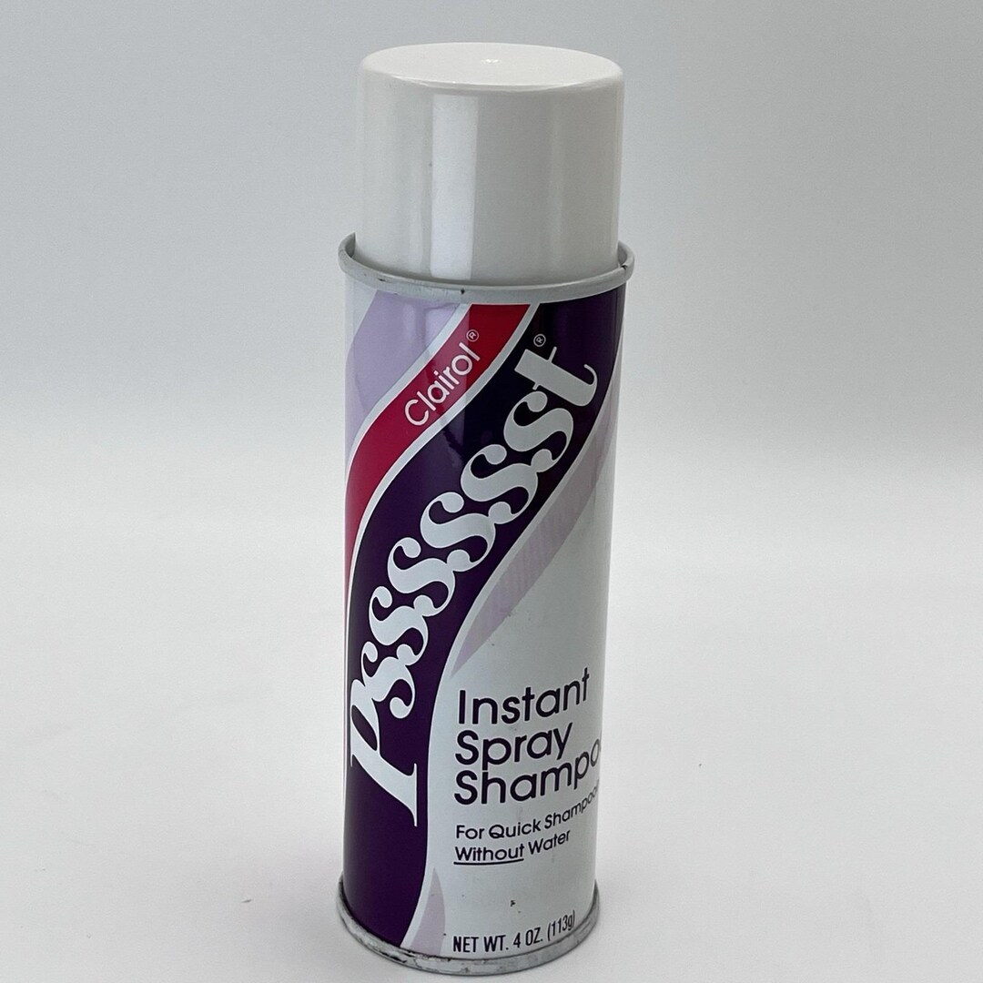 VTG Clairol Pssst! Instant Dry Shampoo Hair FULL 4fl Oz Retro Graphics ...