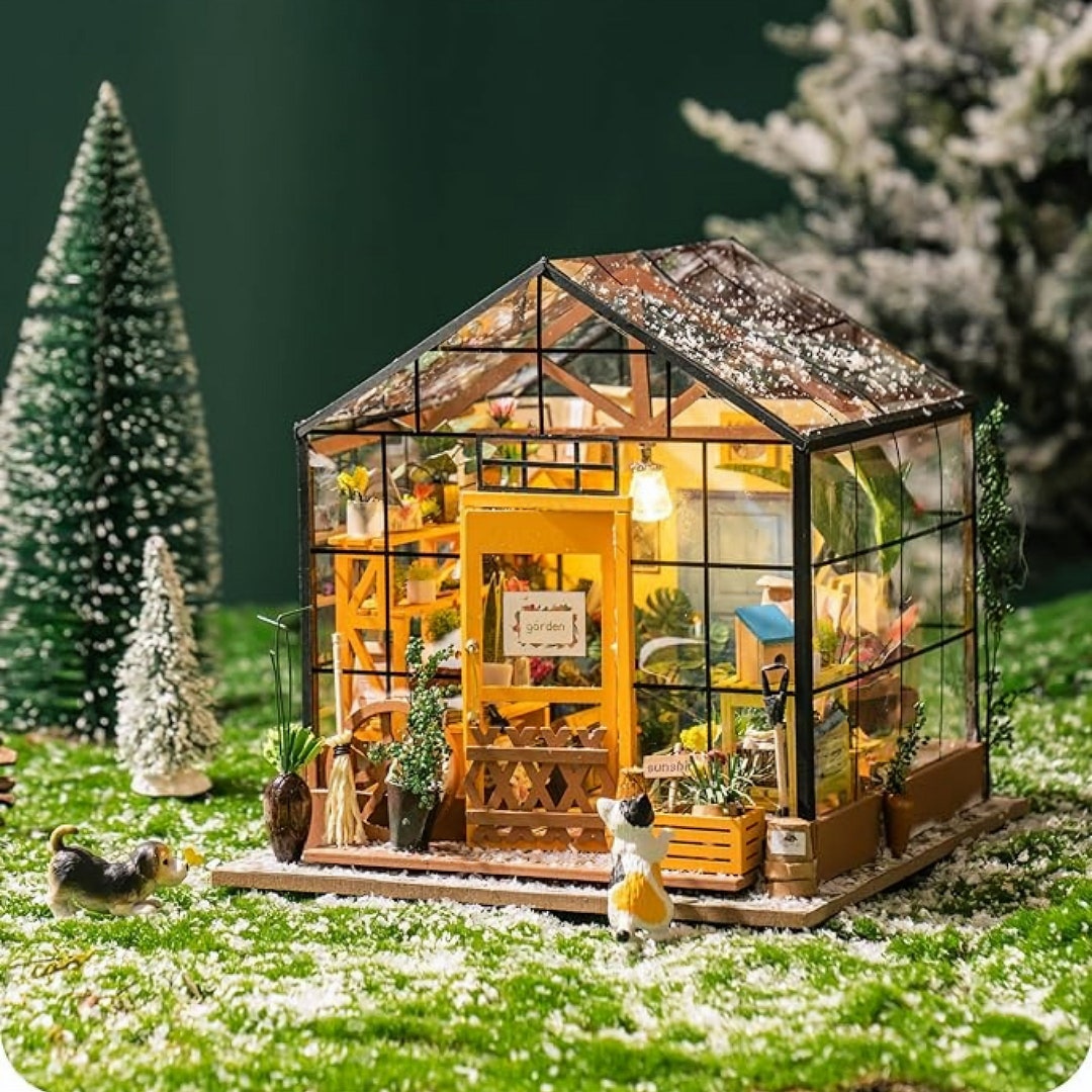 Rolife DIY Miniatures Dollhouse Kit Miniature Greenhouse DIY - Etsy