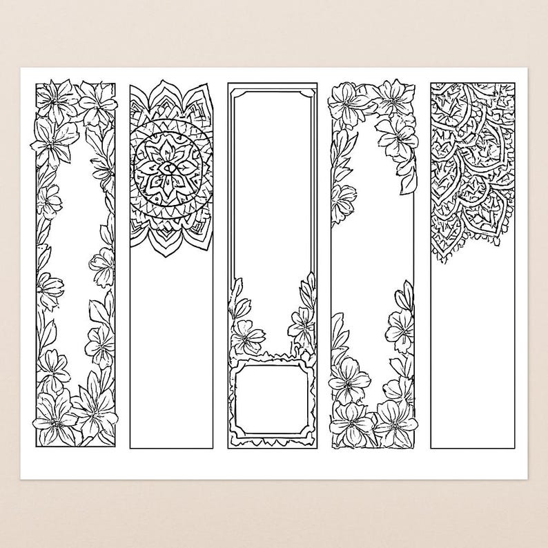 Bloomistrya Printable Bookmark Set – Mandala & Floral Coloring ...